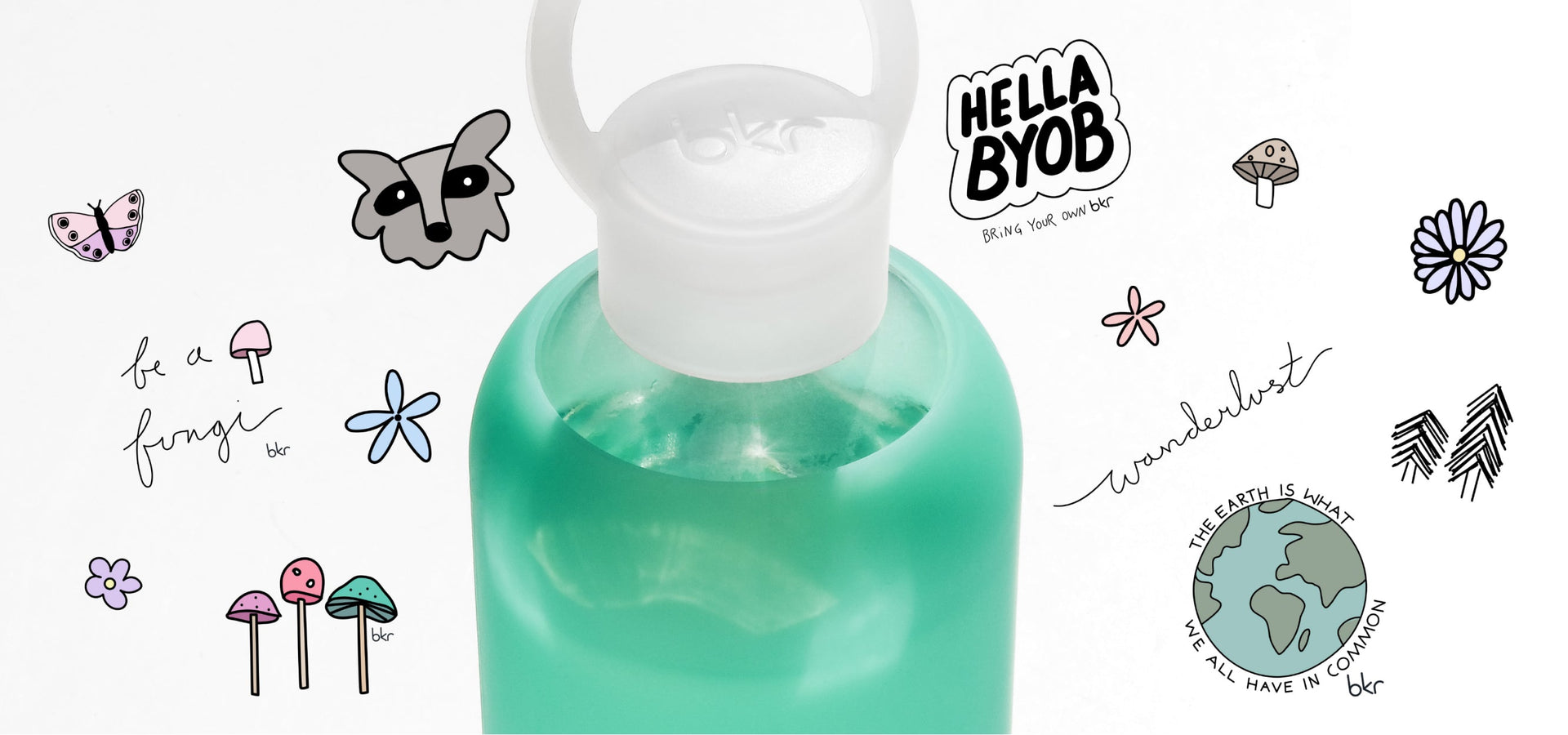 bkr® Your Glass Water Bottle Soulmate & Patented Lip Balm Water Bottle